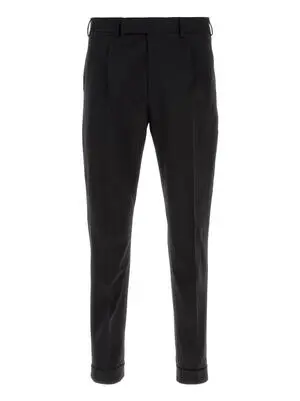 PT TORINO Stretch Wool Trousers - Black