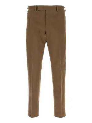 PT TORINO Stretch Cotton Tailored Trousers - Brown