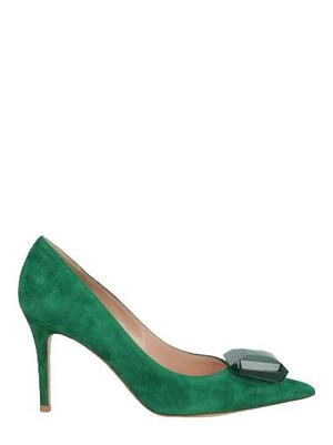 GIANVITO ROSSI Suede Embellished Stilettos - Green