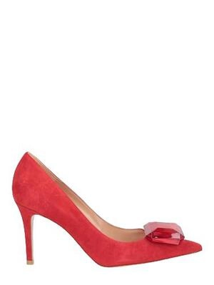 GIANVITO ROSSI Suede Embellished Stilettos - Red