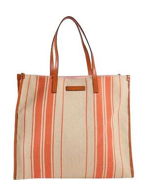 THE BRIDGE Shopper Bag With Leather Trims And Striped Pattern - Orange