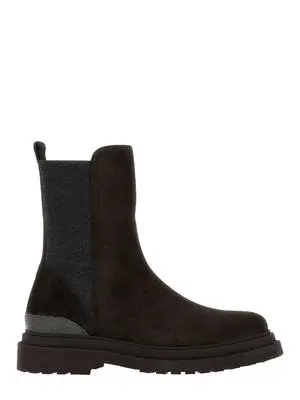Brunello Cucinelli Suede Chelsea Boots - Brown
