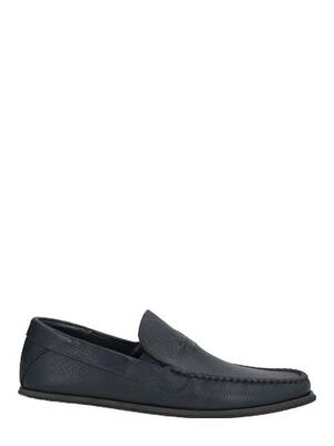 BALDININI Pebbled Leather Loafers - Navy