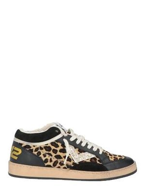 Alberta Ferretti High-top Leopard Print Leather Sneakers - Black