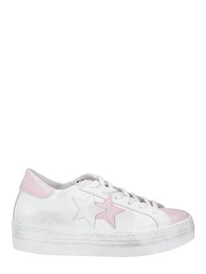 2STAR Leather Low-top Sneakers With Star Detail - Off White