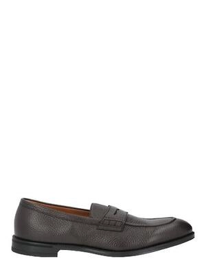 DOUCAL'S Pebbled Leather Penny Loafers - Brown
