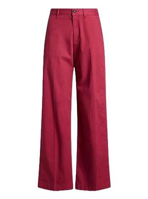 Massimo Alba Garnet Cotton Elastane Wide-leg Pants - Red
