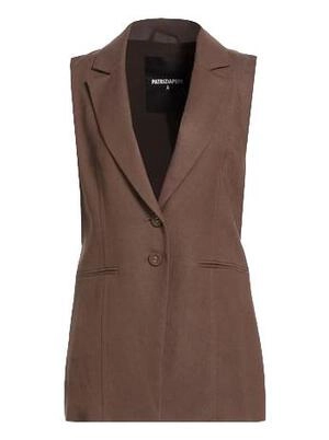Patrizia Pepe Essential Tailored Vest In Chocolate - Brown