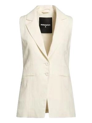 Patrizia Pepe Essential Tailored Vest In Viscose And Linen - White