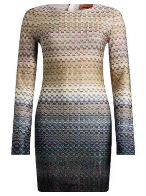 Missoni Mini Dress In Ivory Viscose And Metallic Fiber - White