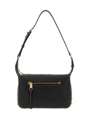 TOD'S Leather Shoulder Bag With Golden Metal Finishing - Black
