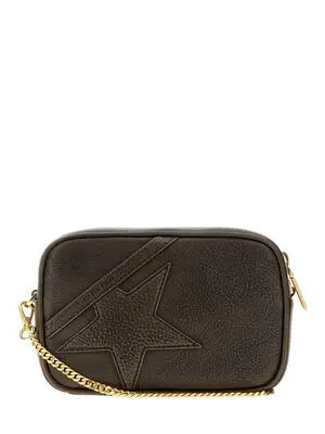 GOLDEN GOOSE Dark Leather Mini Crossbody Bag - Brown