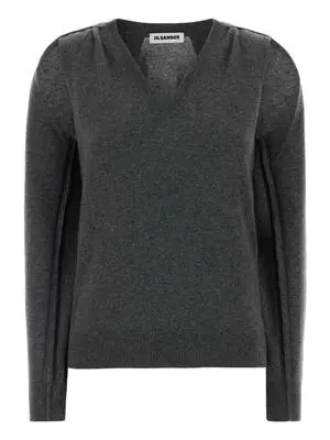JIL SANDER Jil Sander Dark Grey Cashmere Sweater Gray