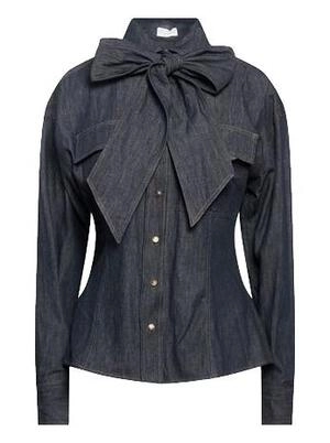 Brunello Cucinelli Denim Bow-tie Neckline Shirt - Blue