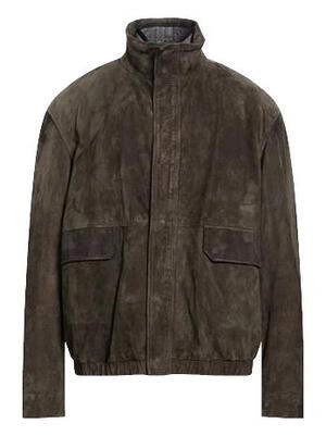 Emporio Armani EMPORIO ARMANI Suede Jacket Dark Green