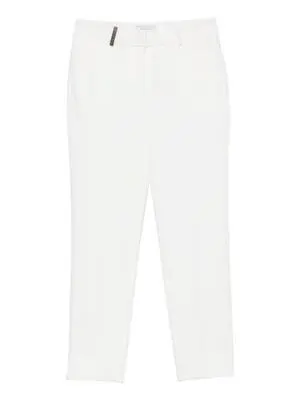 Peserico Cropped Slim-fit Trousers - White