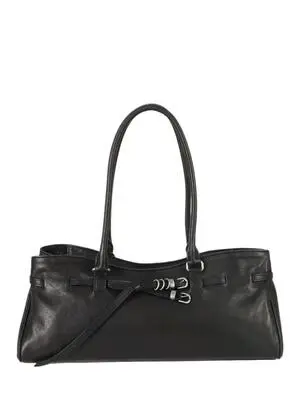 MARGESHERWOOD Grandma Buckle-detail Leather Shoulder Bag - Black