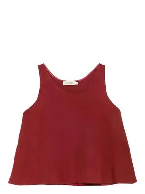 MOUTAKI Sleeveless Scoop Neck Blouse - Red