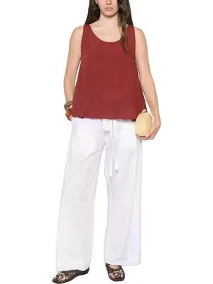 MOUTAKI Sleeveless Scoop Neck Blouse - Red