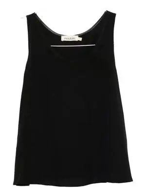MOUTAKI Scoop Neck Sleeveless Blouse - Black