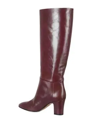 Alberta Ferretti Polished Finish Knee-high Block-heeled Boots - Red