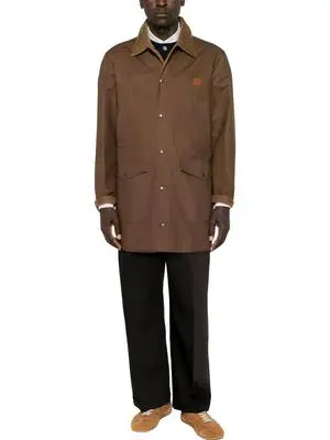 Valentino Garavani Vlogo Signature Waxed Canvas Coat - Brown