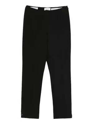 Peserico Slim Fit Tailored Trousers With Side Slits - Black