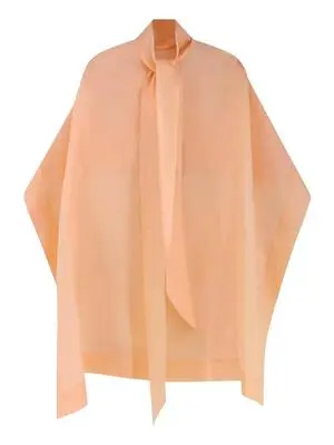 Alberta Ferretti Asymmetrical Tie-neck Cape - Orange