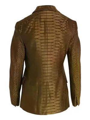 Saint Laurent Textured Shawl Collar Blazer - Brown