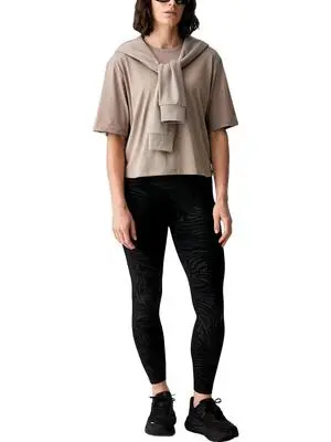 EA7 Emporio Armani Lotus Embroidered T-shirt - Neutrals