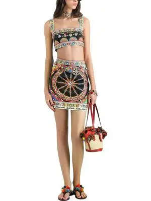 Dolce & Gabbana Carretto-print Cotton Top - Black