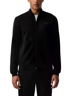 EA7 Logo-print Zip-up Tracksuit - Black