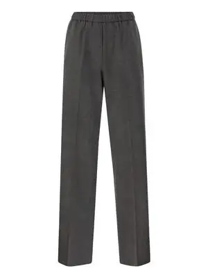 Peserico Elasticated Waist Straight-leg Trousers - Grey