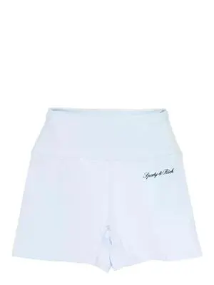 SPORTY & RICH Logo Print Cycling Shorts - Blue