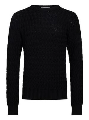 Alpha Studio Merino Wool Crewneck Sweater - Black