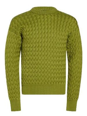 Alpha Studio Merino Wool Crewneck Sweater - Green