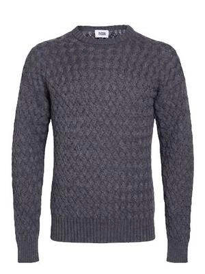 Alpha Studio Merino Wool Crewneck Sweater - Grey