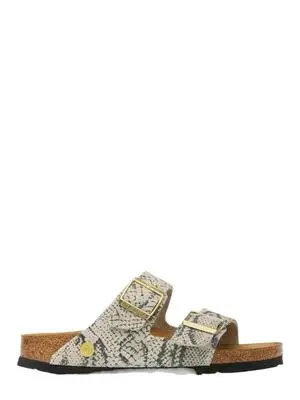 BIRKENSTOCK Arizona Snake-effect Buckled Sandals - Neutrals