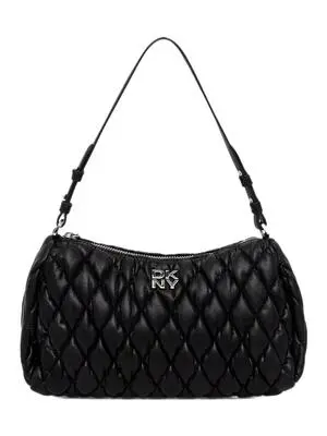 Dkny Remy Quilted Shoulder Bag With Logo Plaque - Black