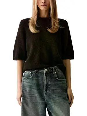 GESTUZ Alphagz Short-sleeve Sweater - Brown
