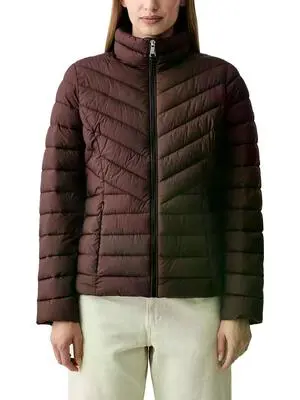 Dkny Quilted High-neck Jacket - Brown