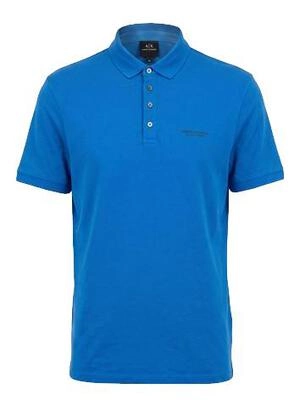 Armani Exchange Polo Shirt Bright Size Cotton - Blue