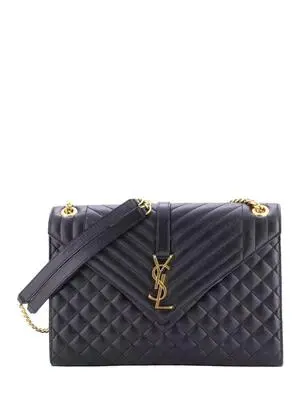 Saint Laurent Classic Monogram Envelope Satchel - Black