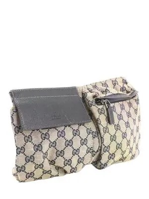Gucci Vintage Double Gg Canvas Belt Bag - Blue