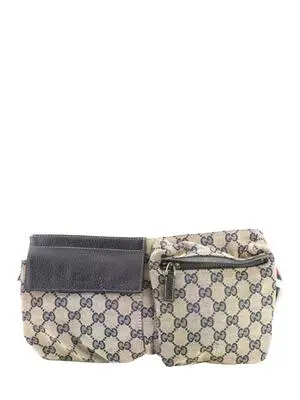 Gucci Gucci Vintage Double GG Canvas Belt Bag Blue