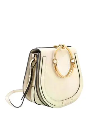 Chloé Nile Leather Medium Crossbody Bag With Hoop Handle - Neutrals