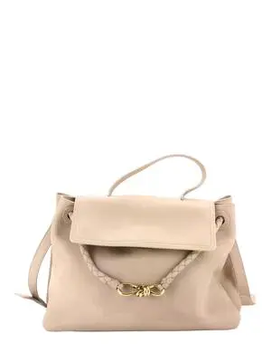 Bottega Veneta Ciao Ciao Top Handle Bag Leather With Intrecciato Detail Medium Satchel - Neutrals