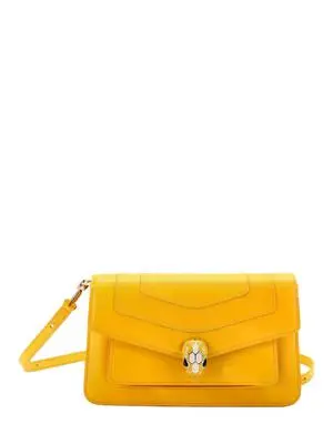 BVLGARI Serpenti Forever East West Leather Small Shoulder Bag - Yellow