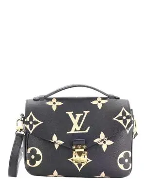 LOUIS VUITTON Pochette Metis Bicolor Monogram Empreinte Giant Crossbody Bag - Black
