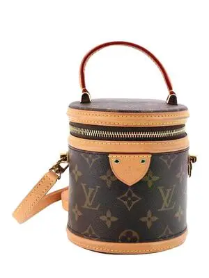 LOUIS VUITTON Cannes Handbag Monogram Canvas Nano Satchel - Brown